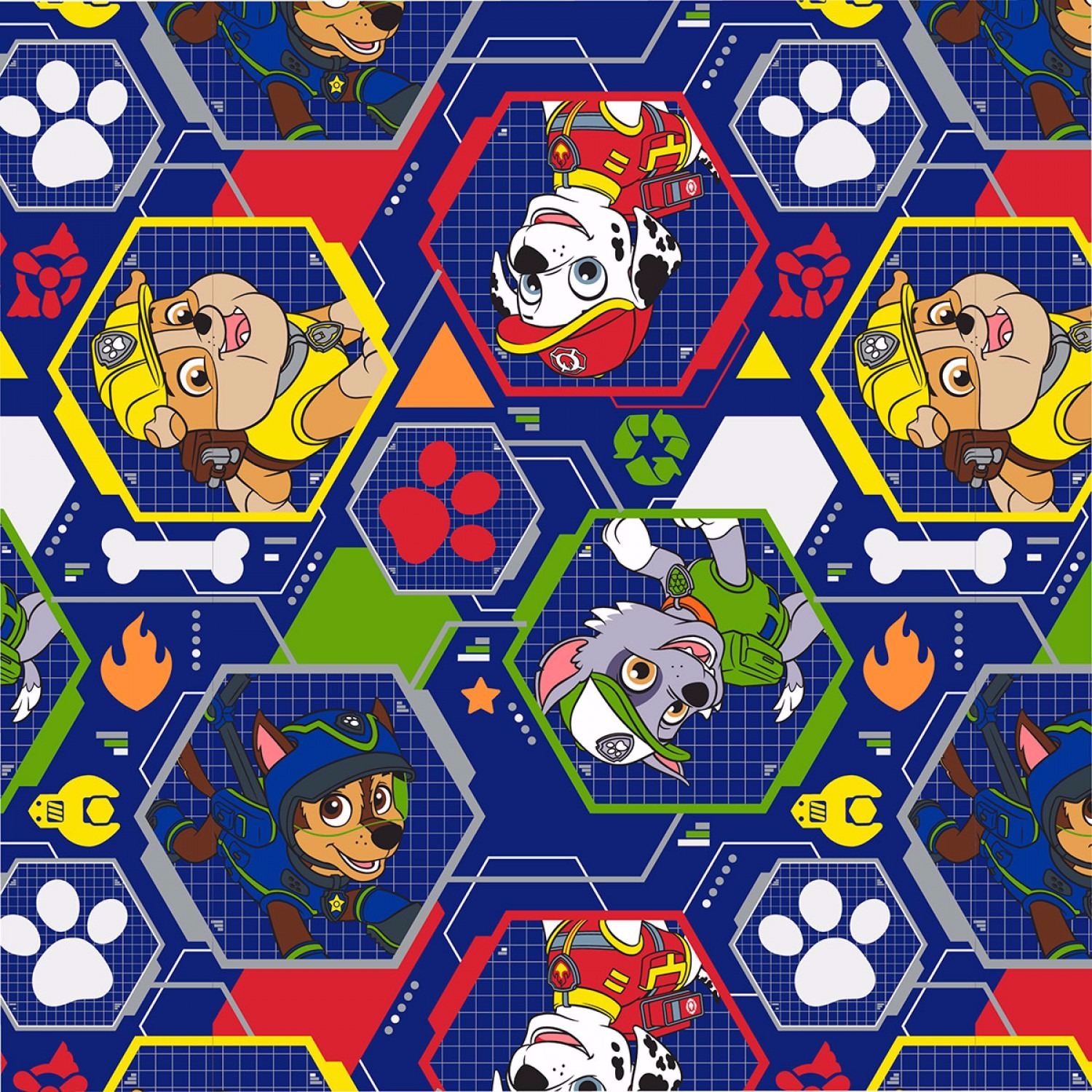 Paw Patrol Fabric Mission Pawsible Navy 100 Cotton Ebay