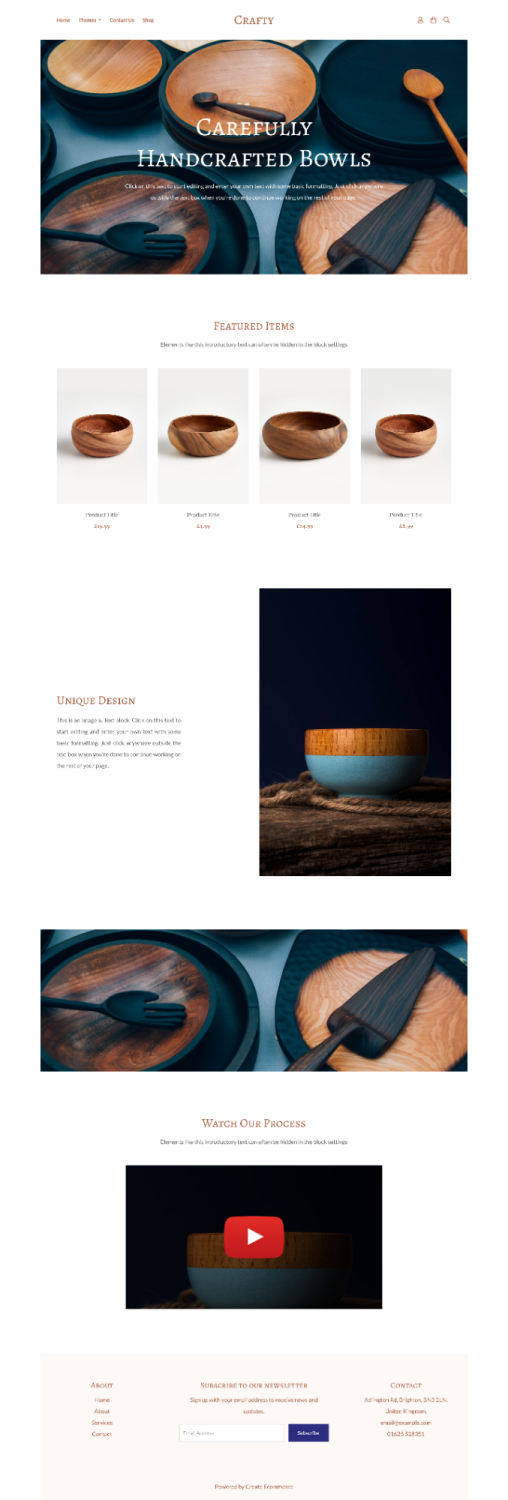 Website Templates & Themes For Artists, Crafters and Makers