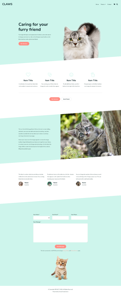 Website Templates for pet care services, eco-businesses & nature lovers.