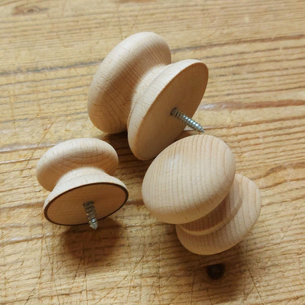 Quality Beech Door Drawer Knob Knobs 35mm Diameter for Pine Furniture