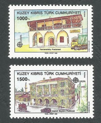 North Cyprus Stamps SG 275-76 1990 Europa Post office buildings
