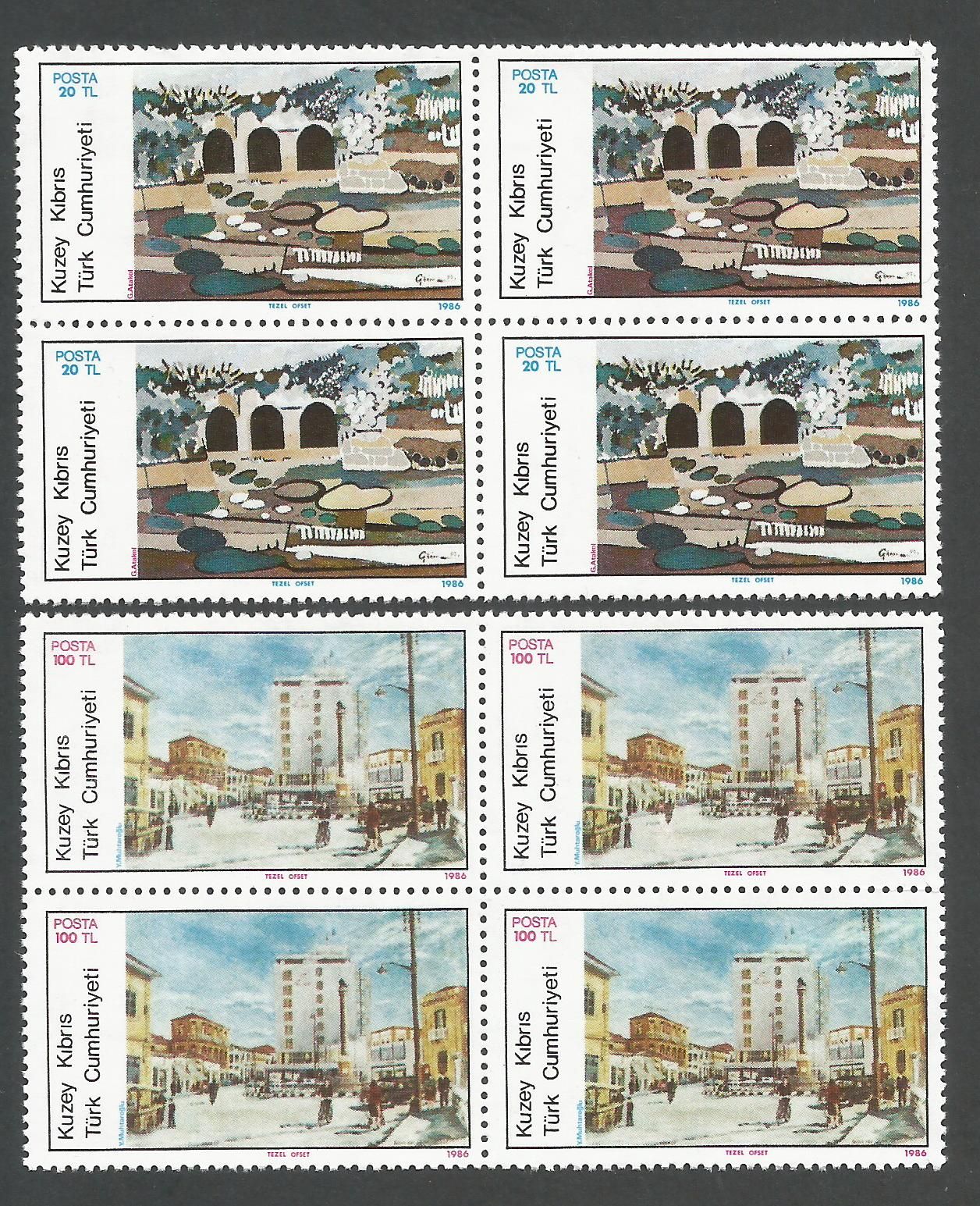 North Cyprus Stamps SG 185-86 1986 Art 5th Series - MINT Tablolar Block ...