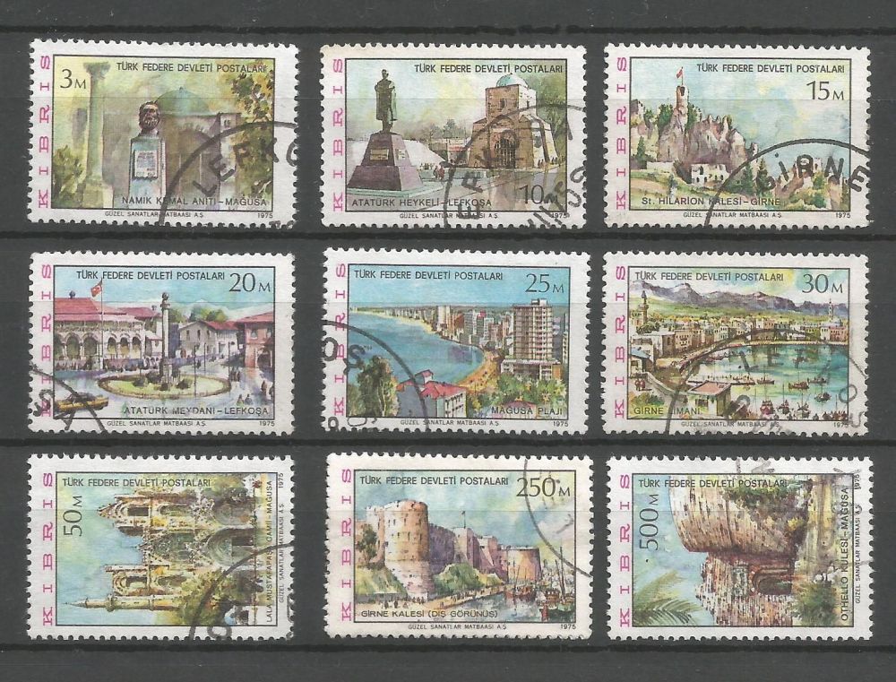 North Cyprus Stamps SG 010-19 1975 Definatives - USED