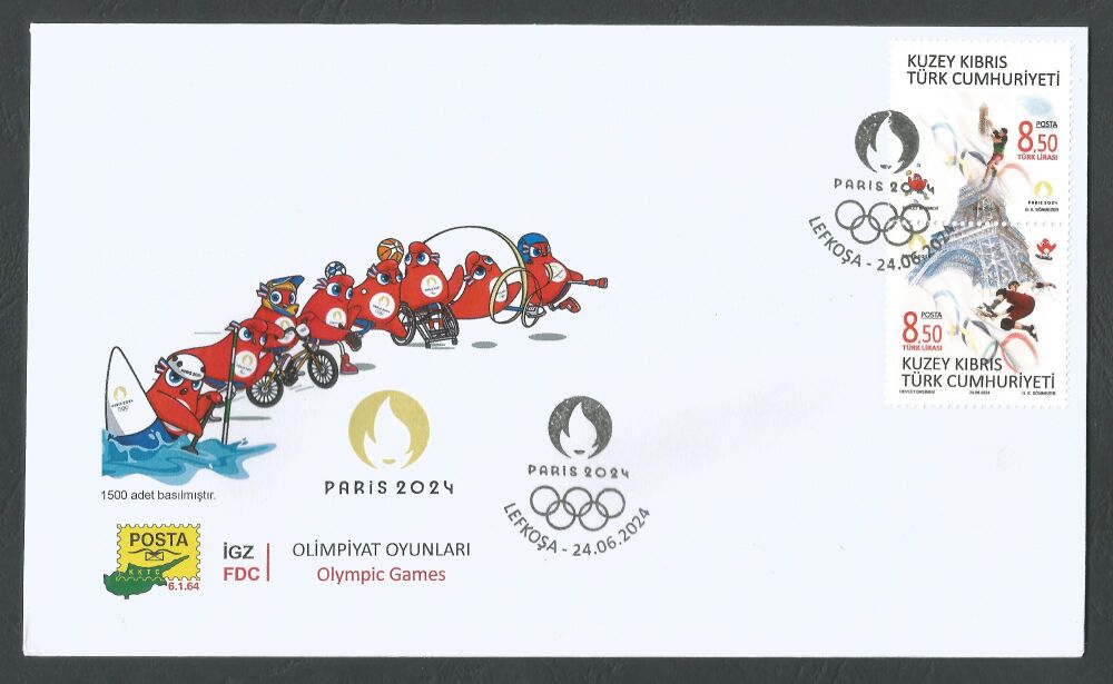 North Cyprus Stamps SG 2024 Paris France Olympic Games