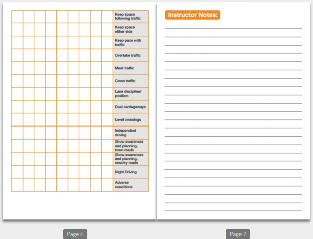 Driving Lessons Progress Report Planner & Appointment Card for Driving ...
