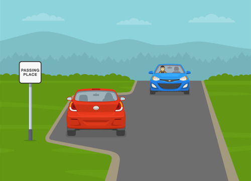 what is a passing place on a single track road - driving theory test