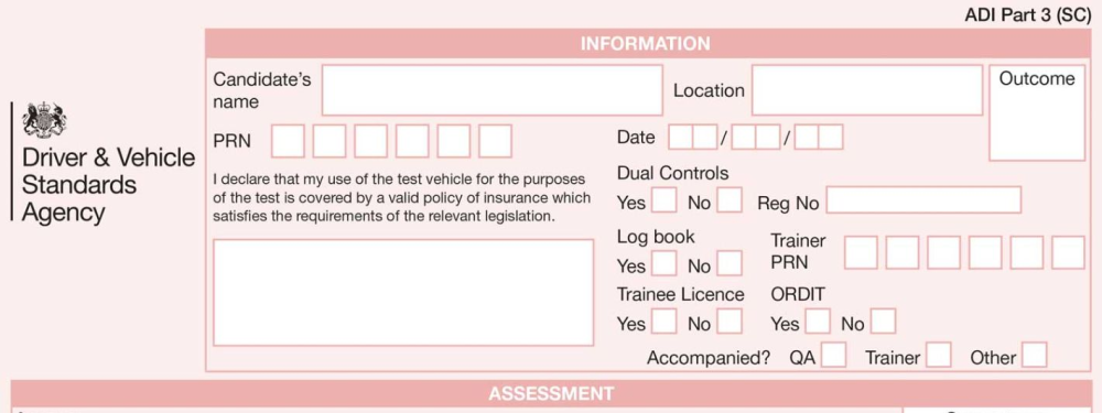 ADI Part 3 marking sheet explained