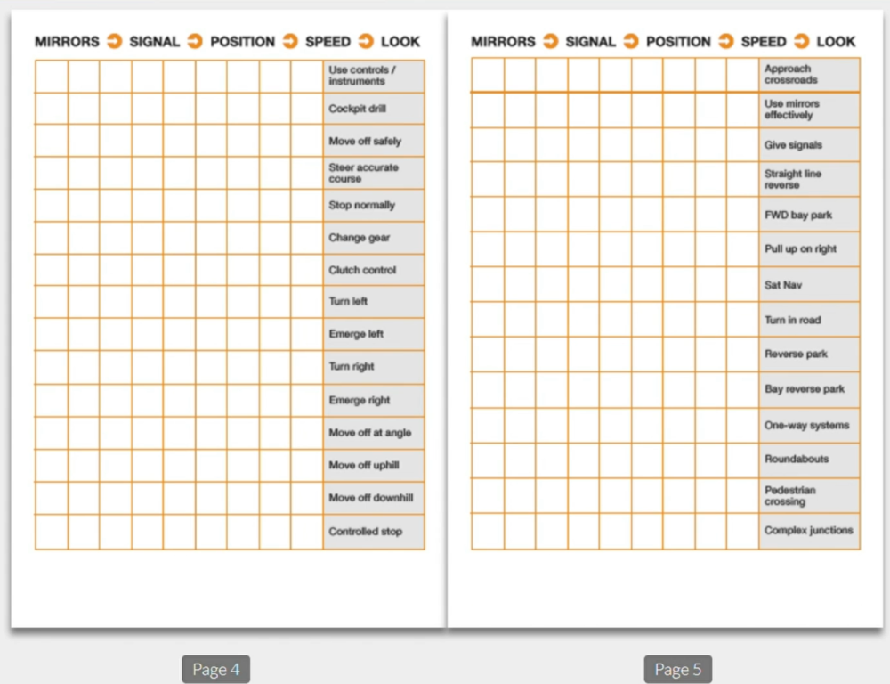 driving lessons progress book for students Driving Lessons Progress ...
