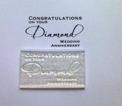 Congratulations on your Diamond anniversary stamp