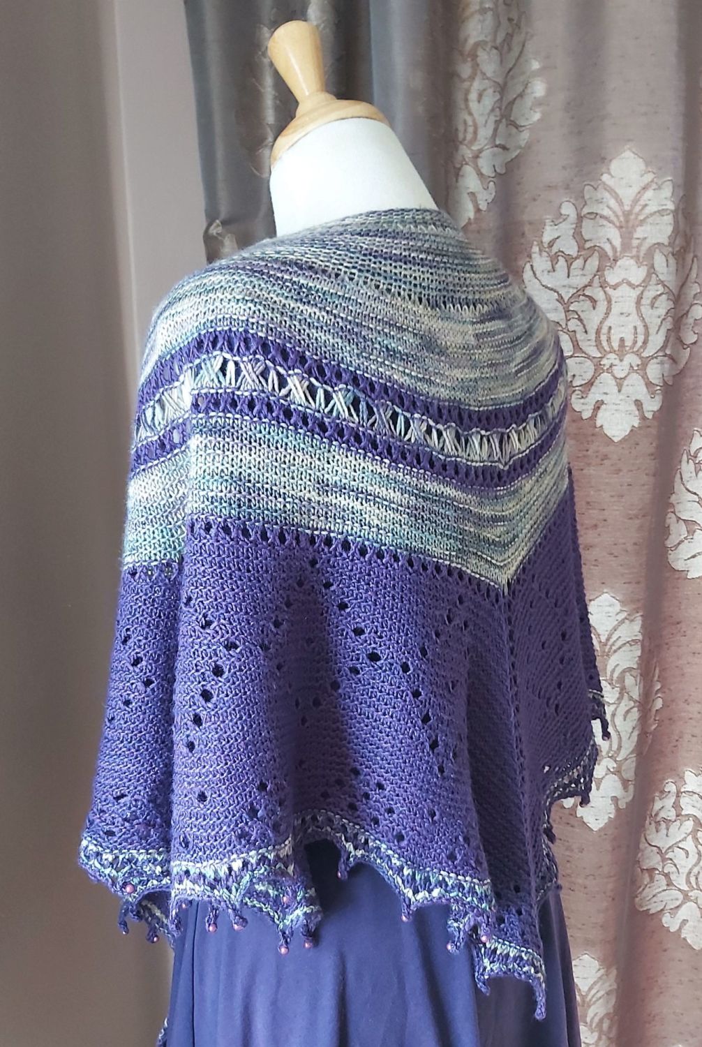Fino Hand-Knitted Beaded Shawl