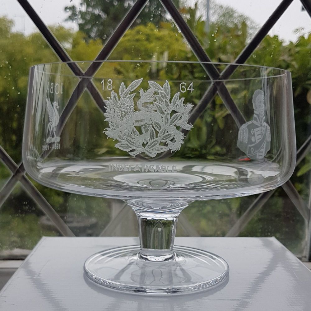 indefatigable reunion engraved glass prize
