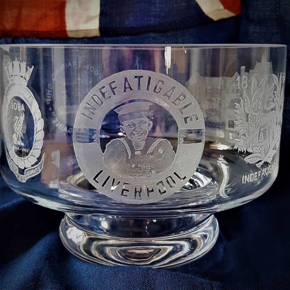 indefatigable reunion engraved glass prize