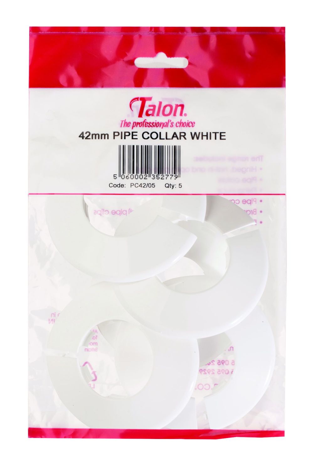White 50mm Talon Pipe Collar - PDC