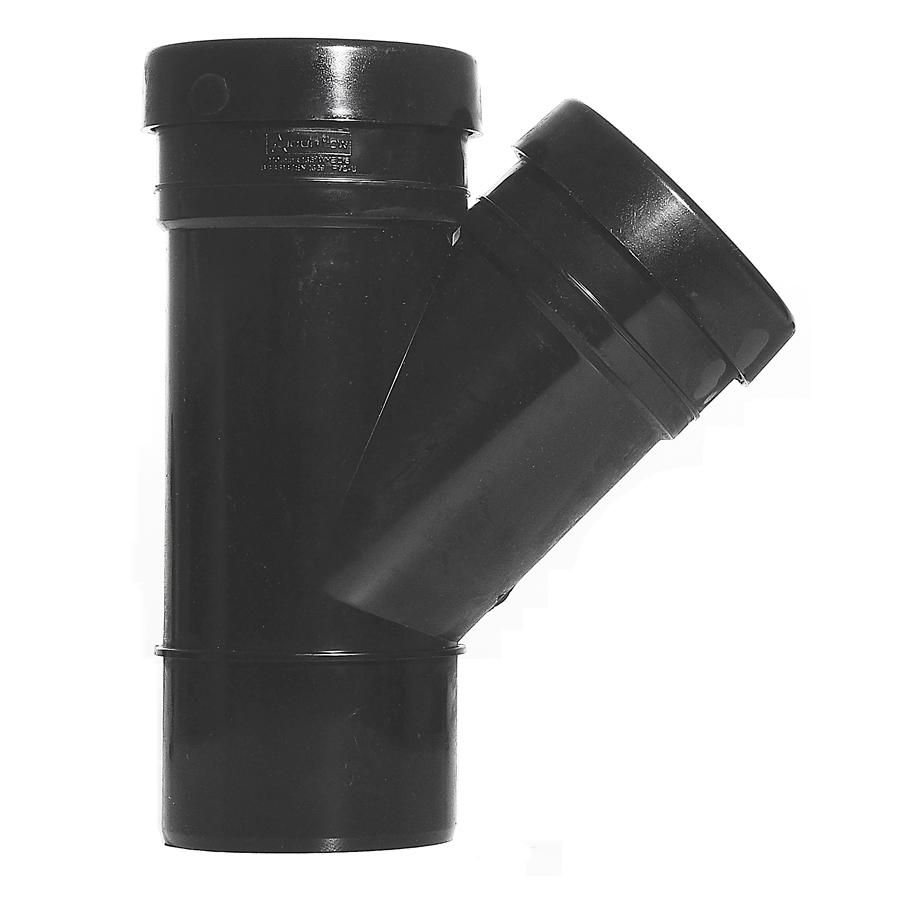 Black 110mm Push Fit 135 Degree Double Socket/Spigot Branch - PDC