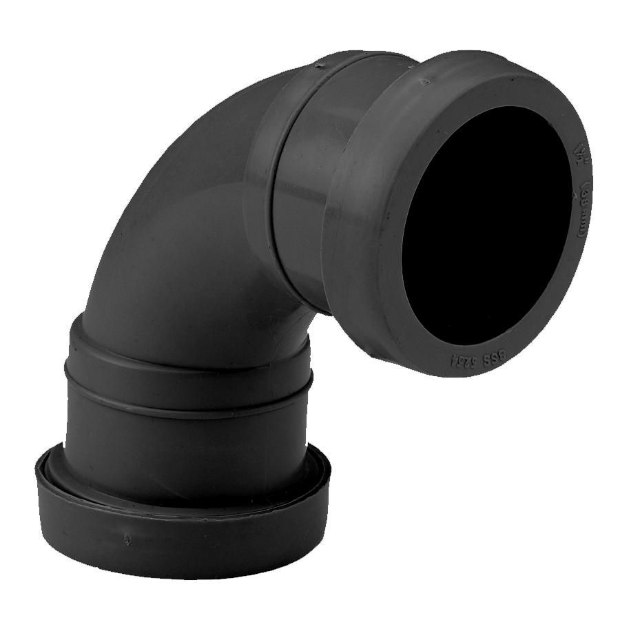 Black 32mm Push Fit 92 Swept Bend Waste - PDC