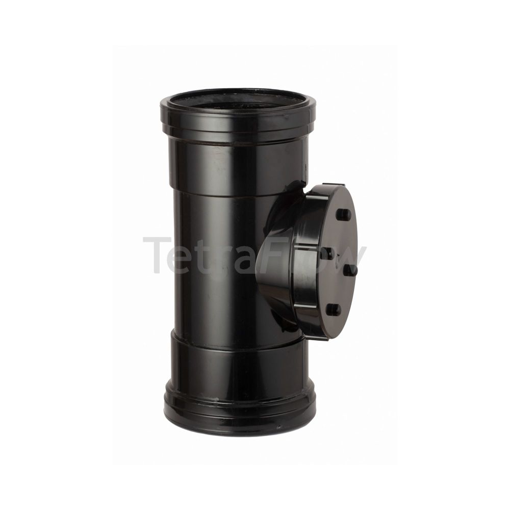 Black 110mm Push Fit Access Pipe Coupling - PDC