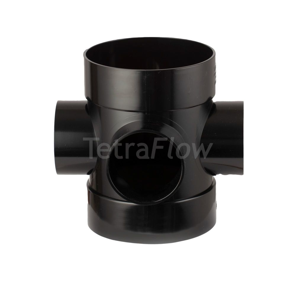 Black 110mm Solvent Short Bossed Pipe Connector - PDC
