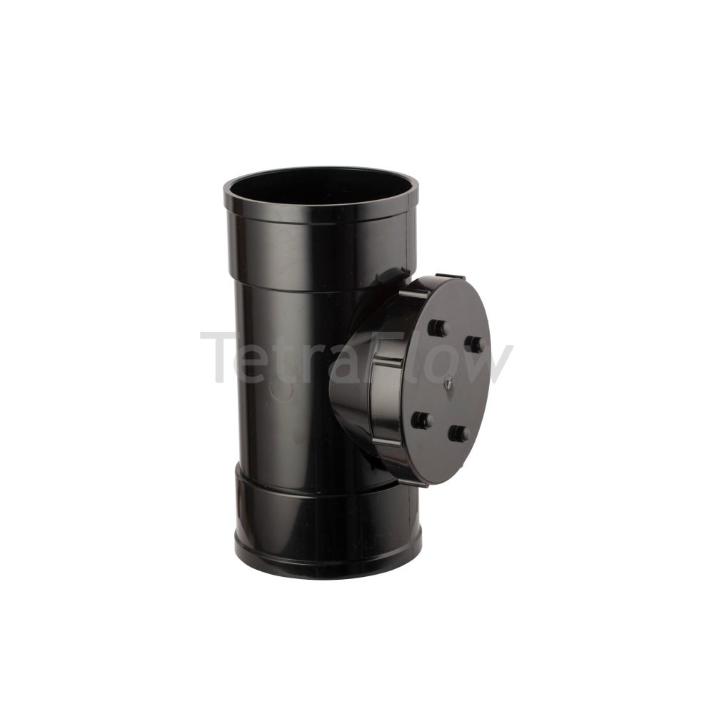 Black 110mm Solvent Access Pipe Coupling - PDC