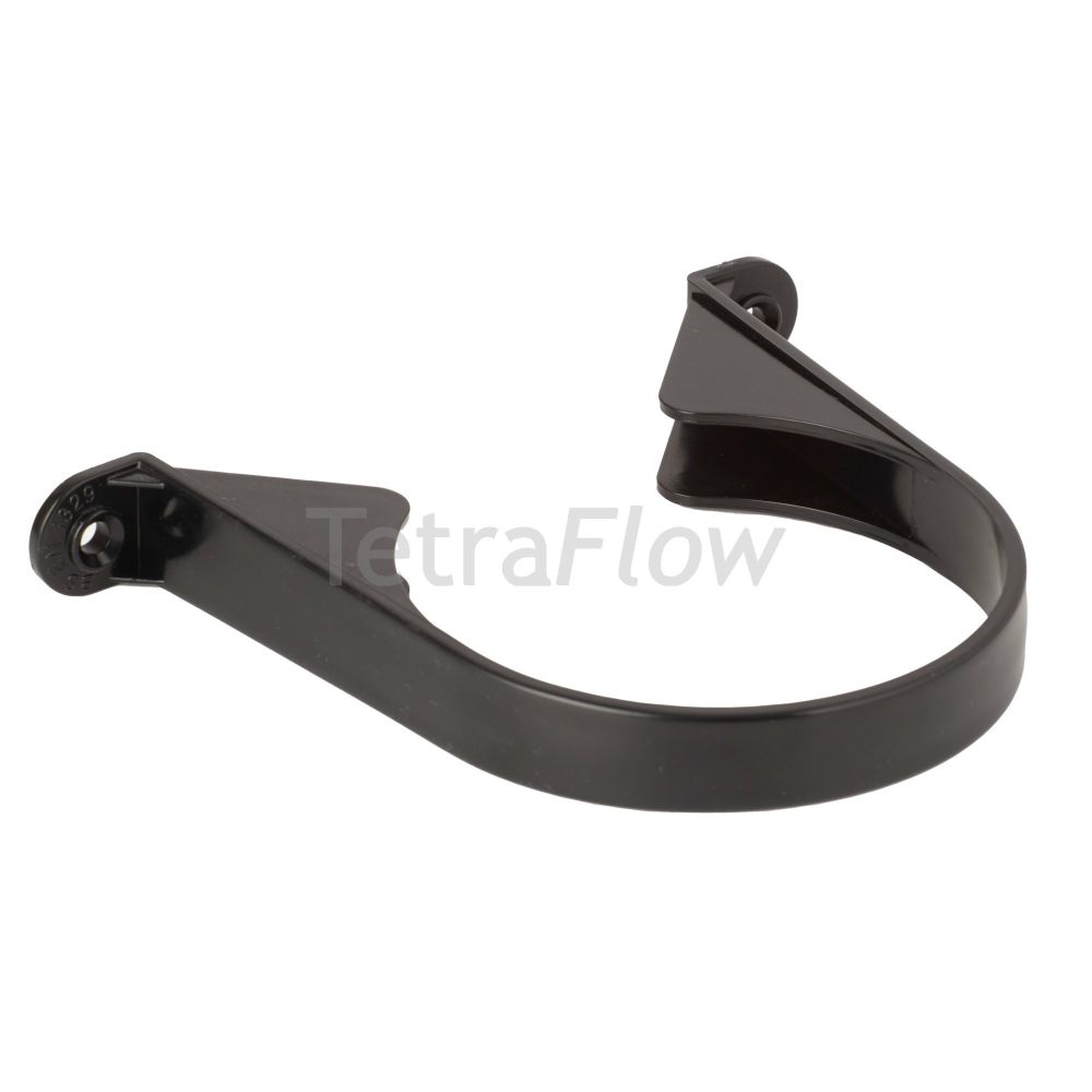 Black 110mm Solvent Pipe Support Bracket - PDC
