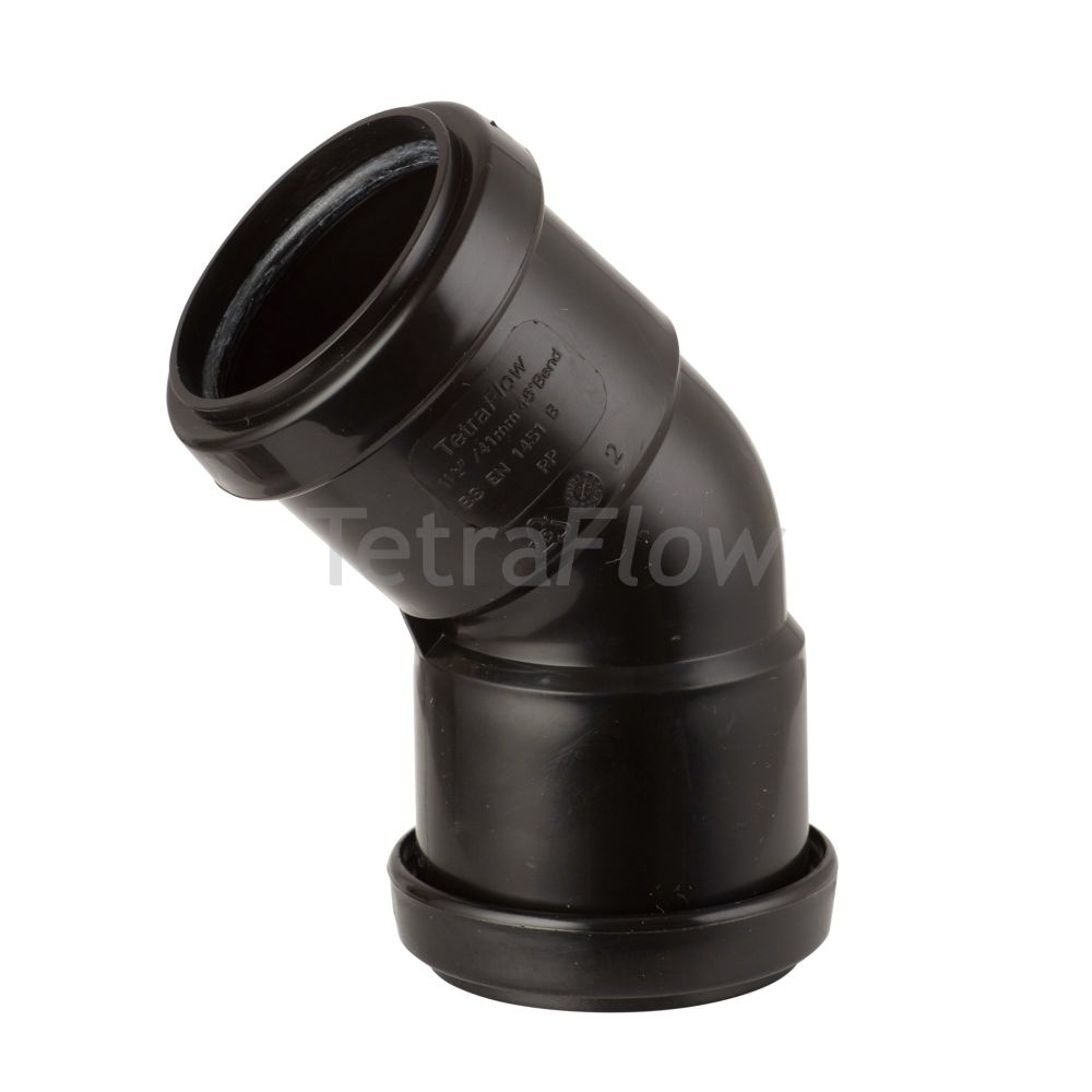 Black 32mm Push Fit 135 Bend Black Waste - PDC