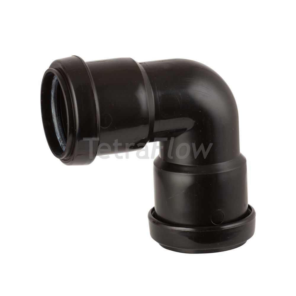 Black 40mm Push Fit 90 Bend Waste - PDC
