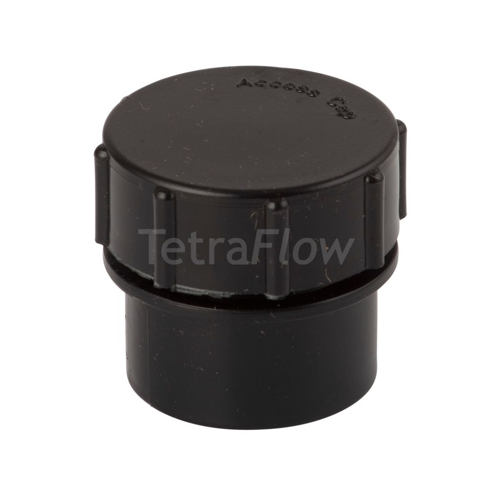 Black 40mm Solvent Access Plug with Screw Cap Waste - PDC