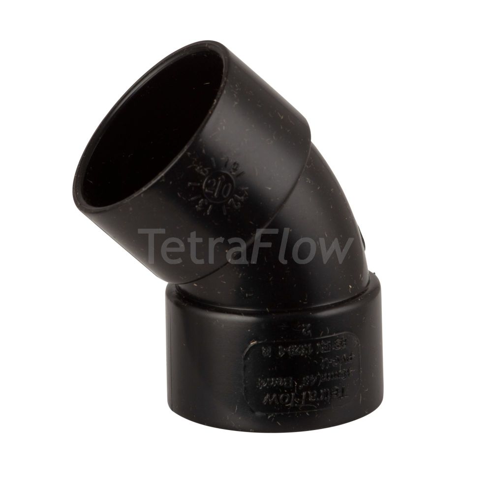 Black 50mm Solvent 135 Bend Waste - PDC