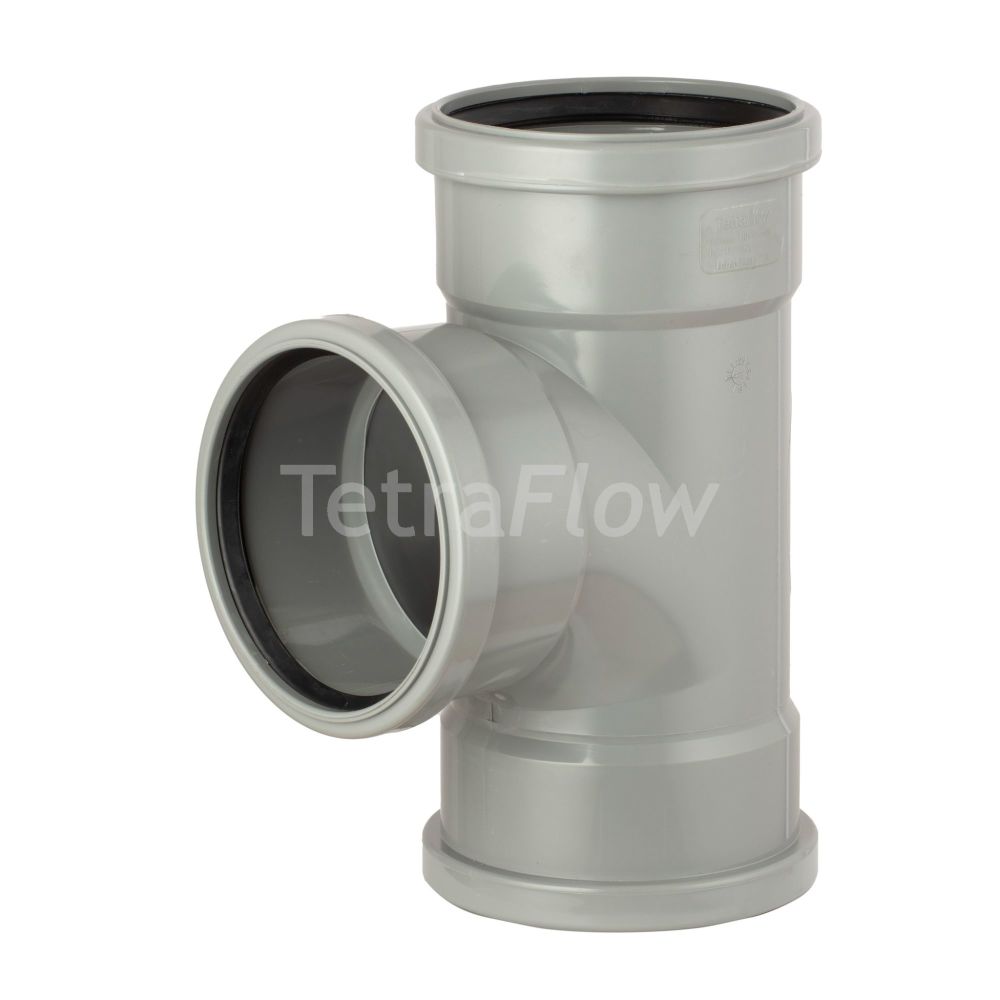 Grey 110mm Push Fit 92.5 Branch Triple Socket - PDC