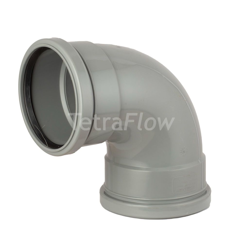 Grey 110mm Push Fit 92 Degree Double Socket Bend - PDC