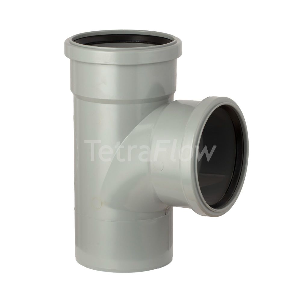Grey 110mm Push Fit 92 Degree Spigot/Double Socket Branch - PDC