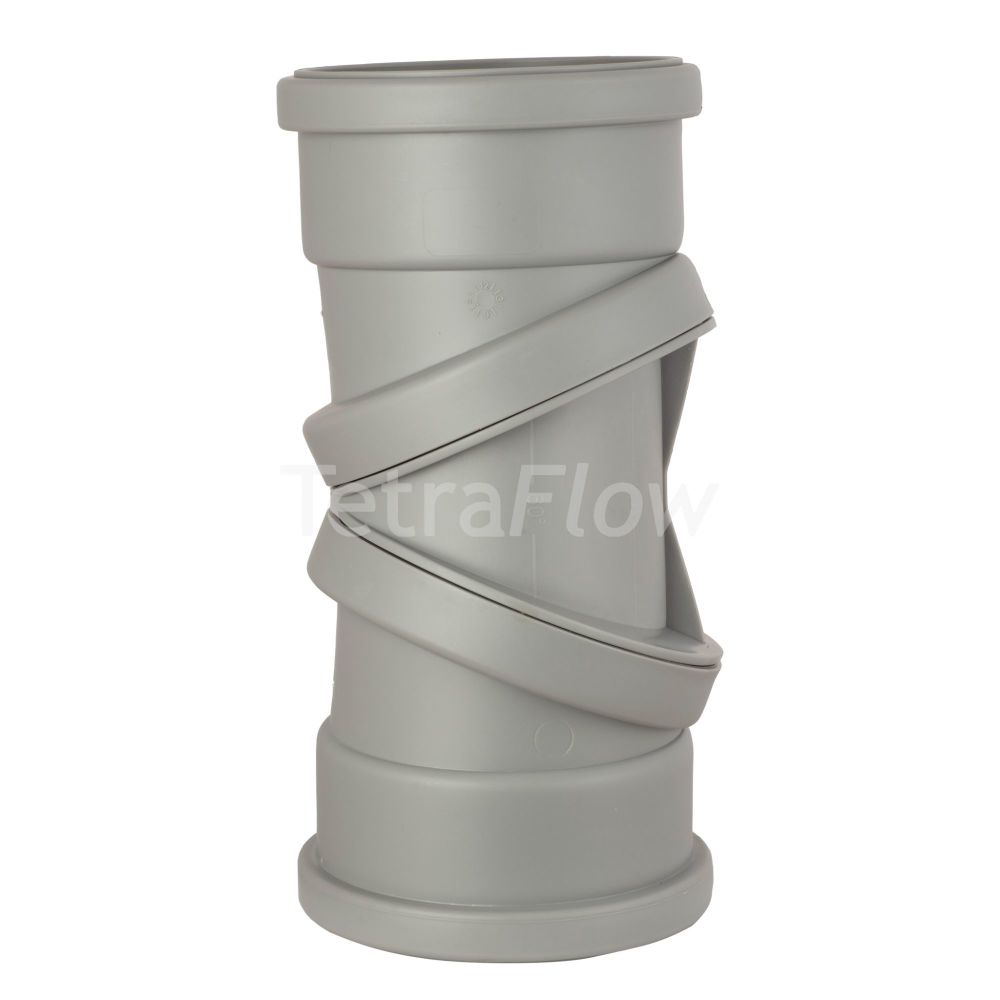 Grey 110mm Push Fit Adjustable Bend 0 - 90 - PDC
