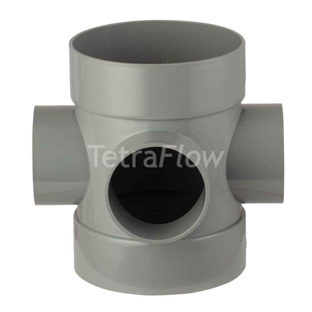 Grey 110mm Push Fit Short Boss Pipe Connector - PDC