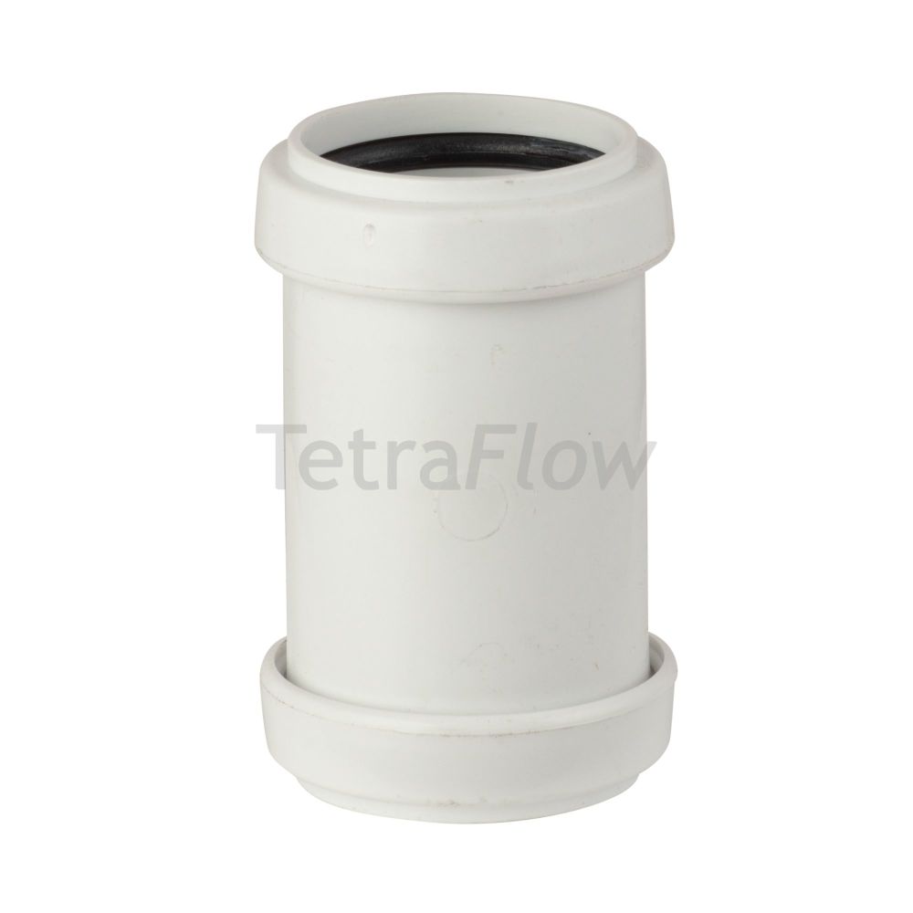 White 40mm Push Fit Waste Straight Coupling - PDC