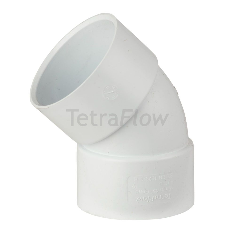 White 40mm Waste 135 Bend - PDC