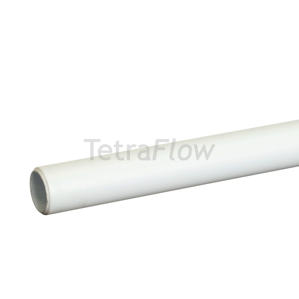 White 40mm Waste 3 Metre Plain End Waste Pipe - PDC