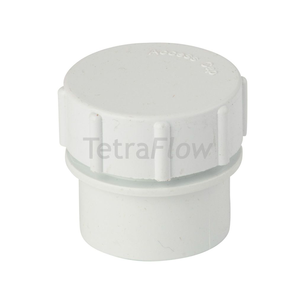 White 50mm Waste Access Plug with Screw Cap - PDC