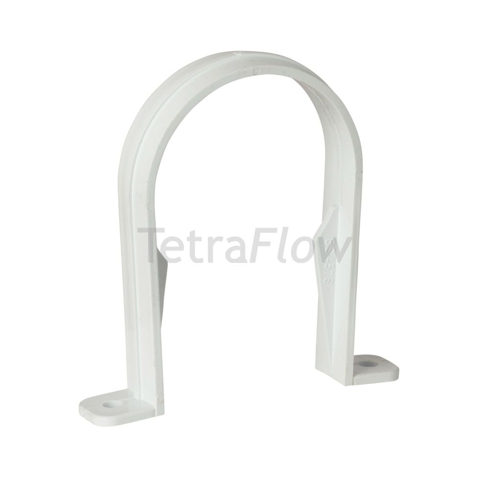 White Half Round Down Pipe Clip - PDC