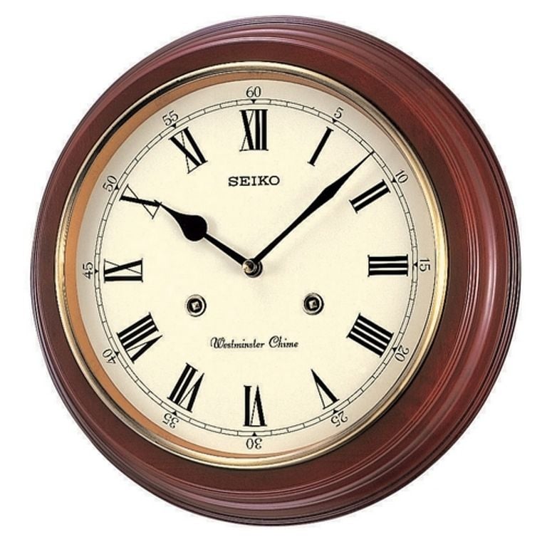 Seiko Wooden Westminster Chime Wall Clock Qxh202b
