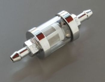 Glass and Chrome Fuel Filter Vintage Cafe Racer Road Racer