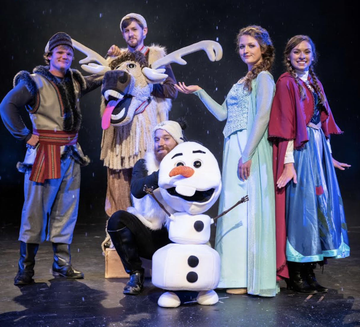 FROZEN JR MAIN CAST 5 CHARACTER COSTUMES including Sven Mascot Reindeer ...