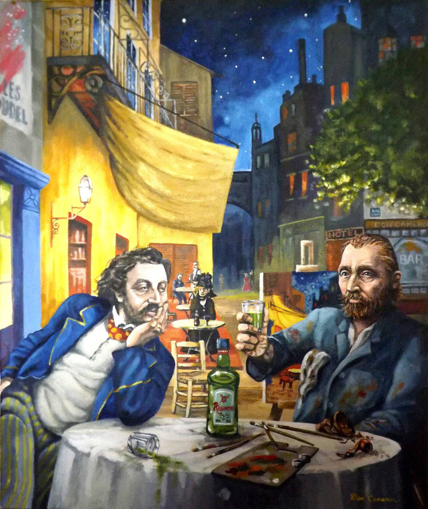 "The Absinthe Drinkers - Café at Night" by Don Cameron (now sold 14/08/19)