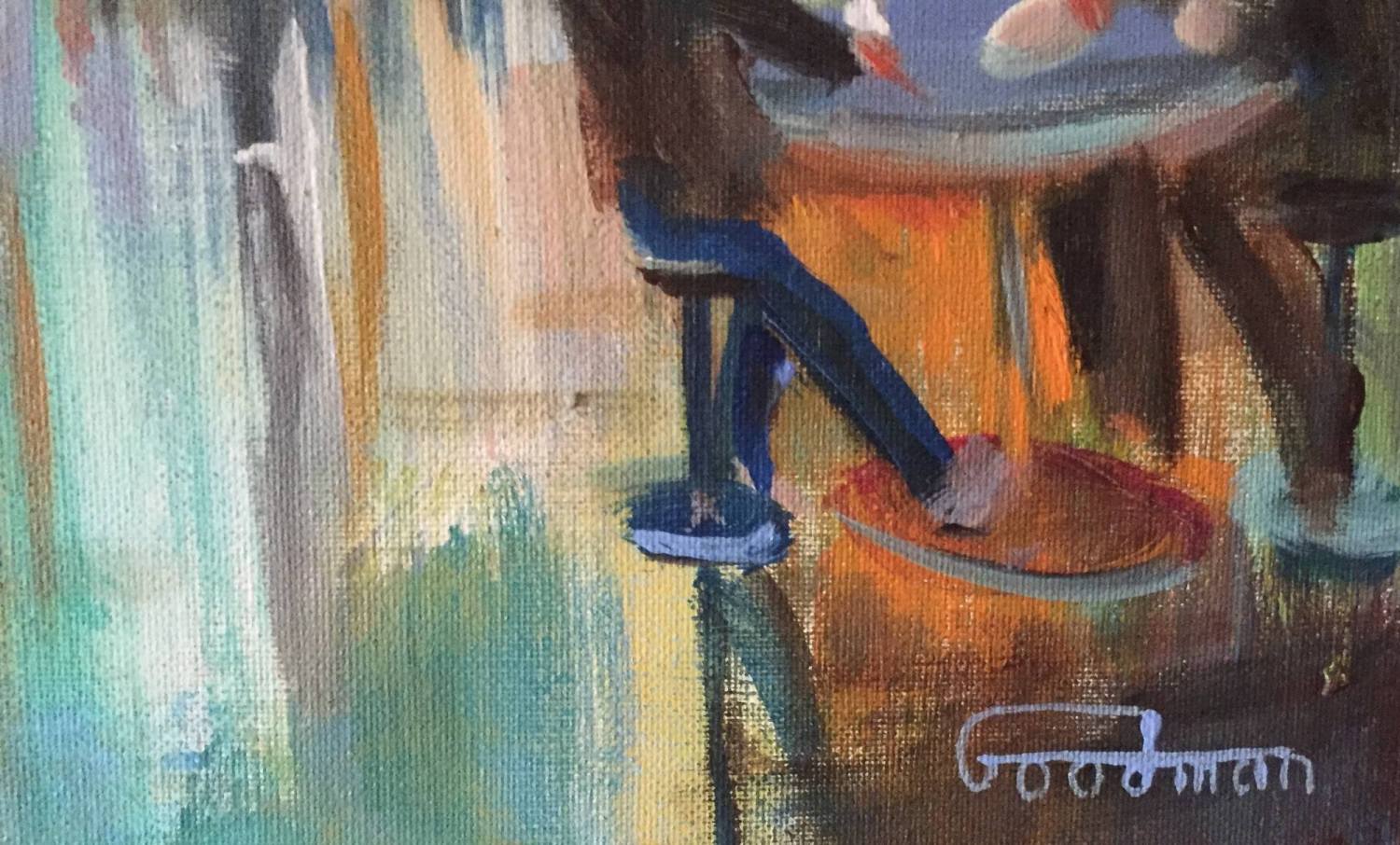"Blue Paris" by Leon Goodman (now sold 12/4/20)