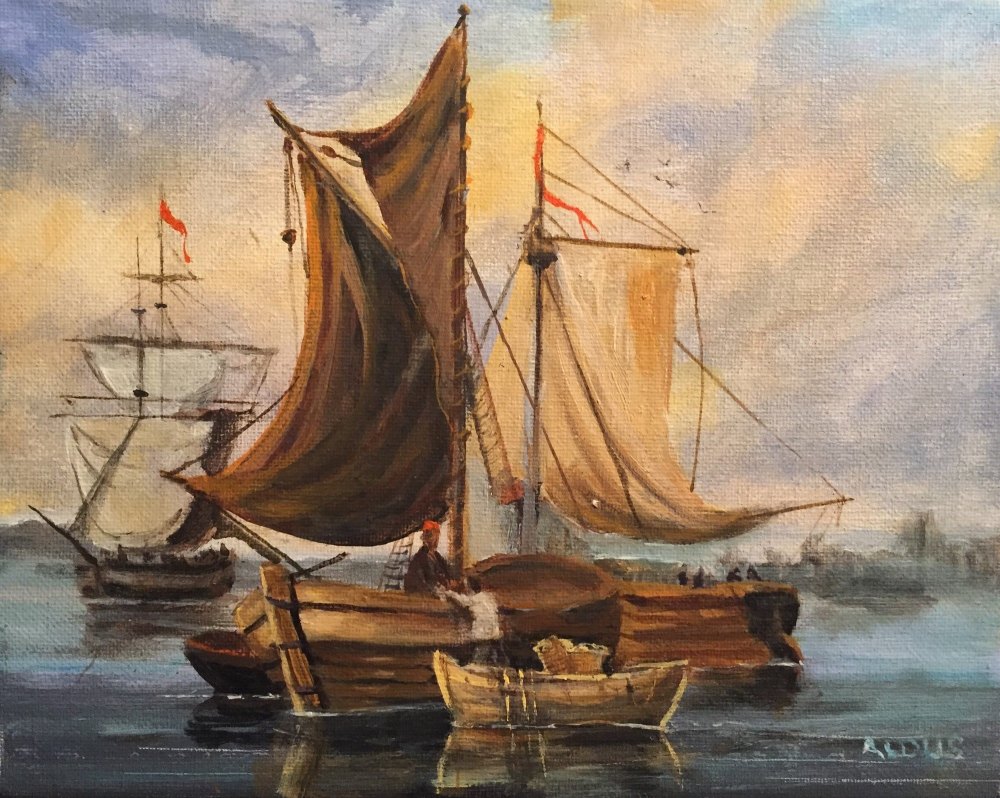 "Thames Barge London" by David Aldus U.A (now sold 10/9/18)