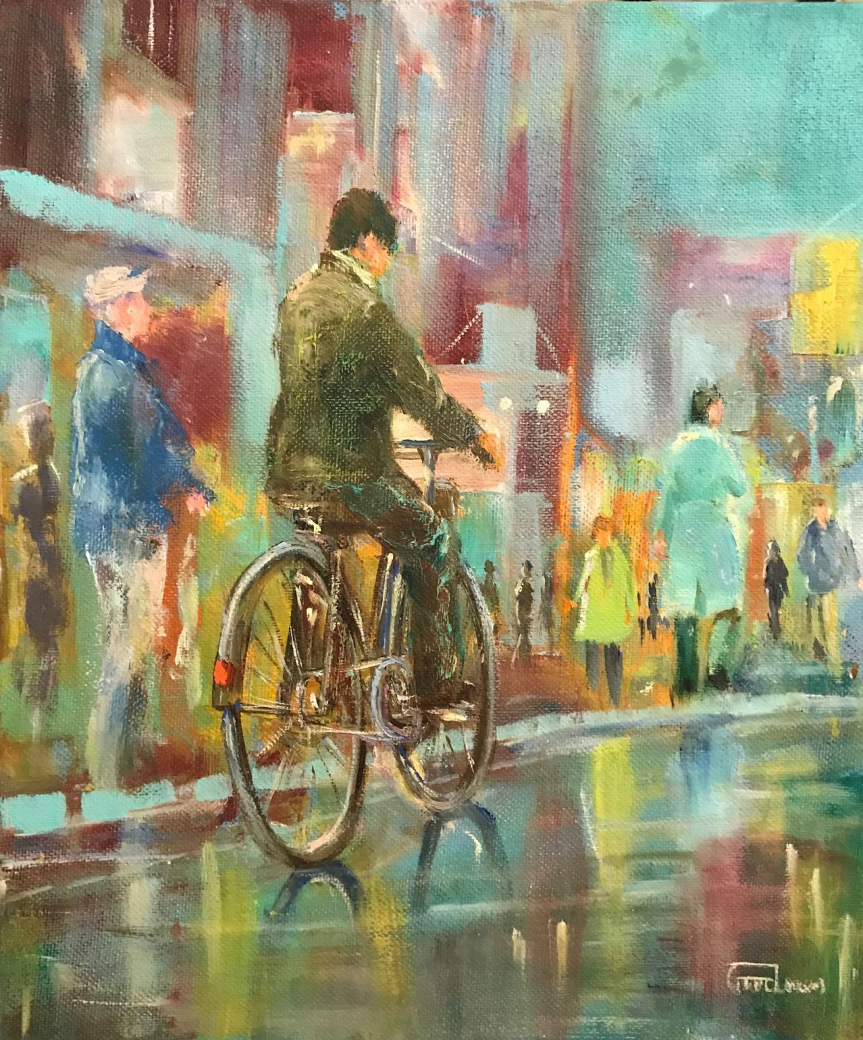 LEON GOODMAN ORIGINAL "Brighton Lanes" lanes south coast sussex OIL ...