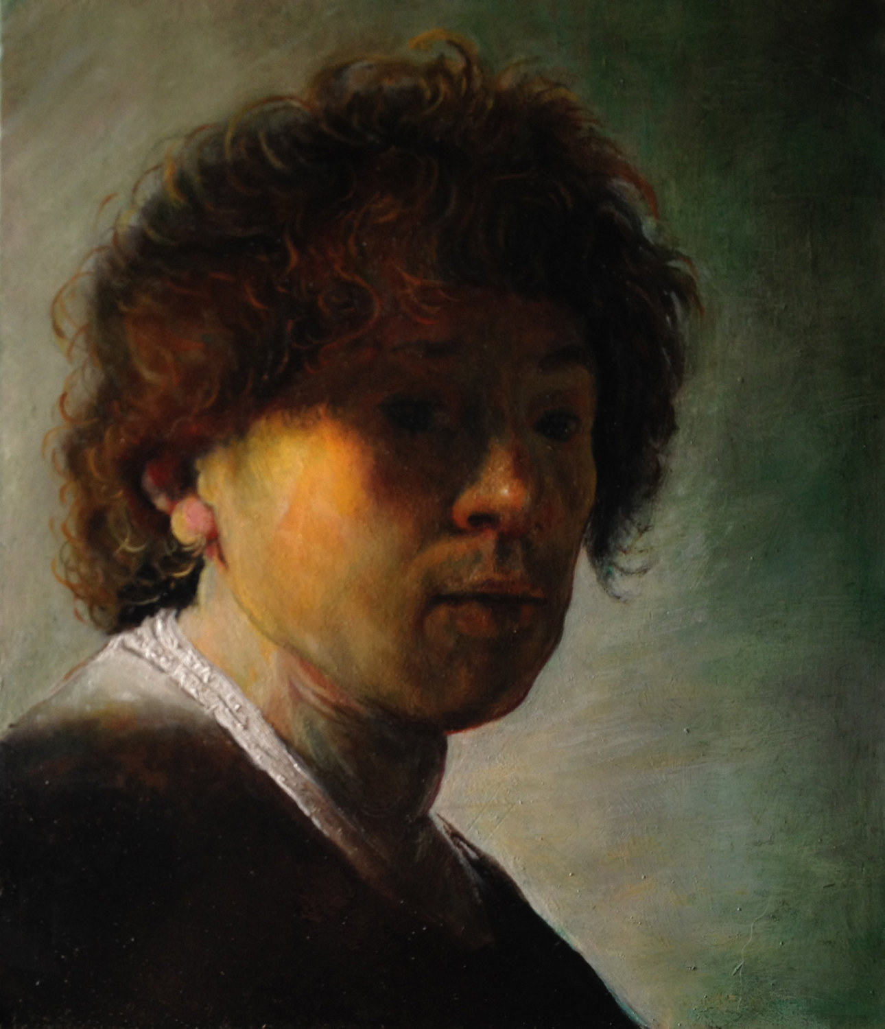 "Self portrait at the age of 21" After Rembrandt by Massimo Tizzano