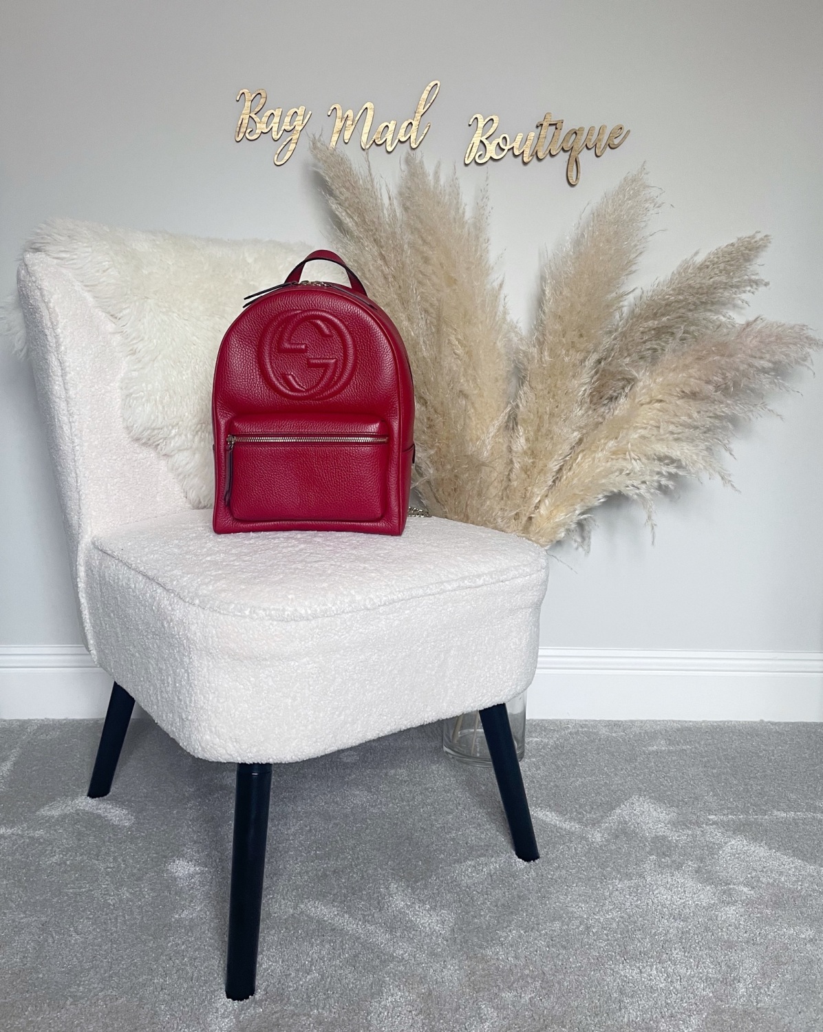 Gucci Hibicus Red Soho Backpack