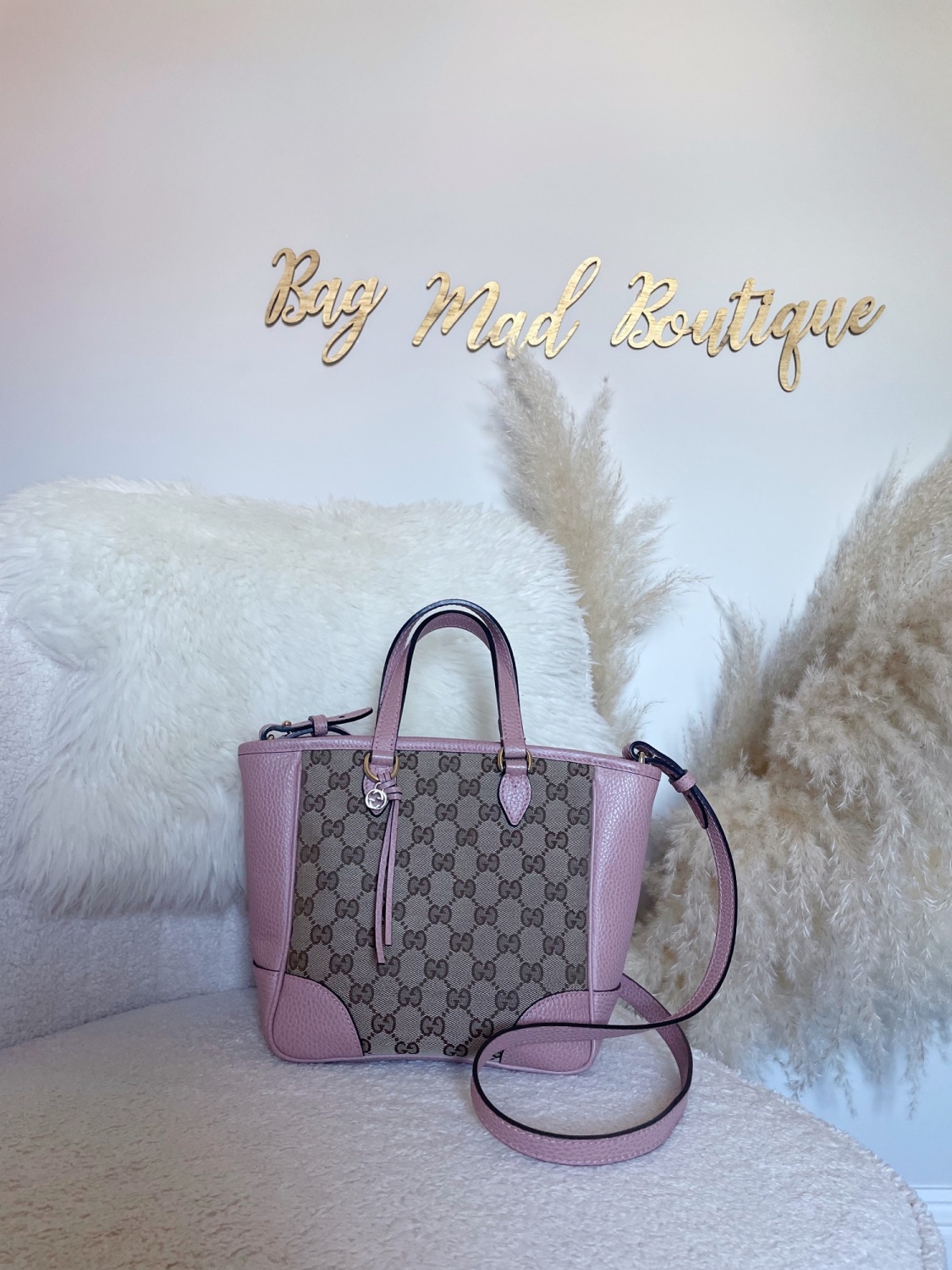 Gucci GG Monogram Pink Crossbody Tote