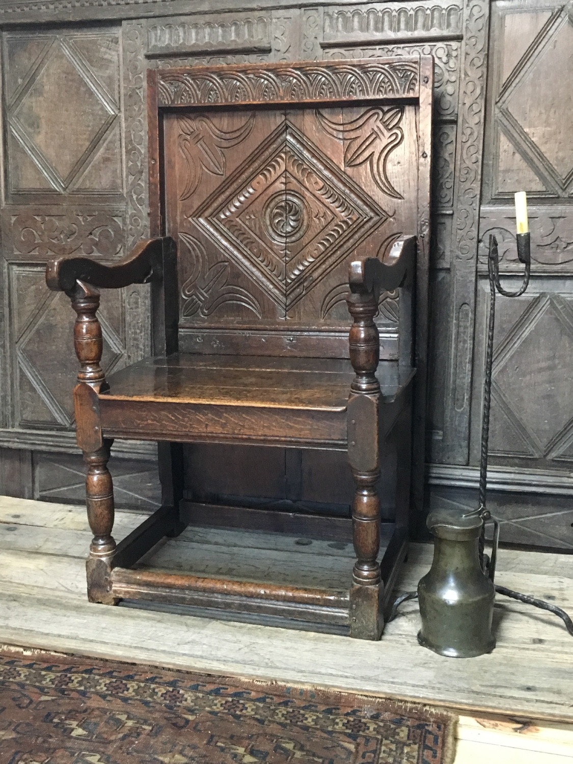 A rare 17th century oak table-chair circa 1670