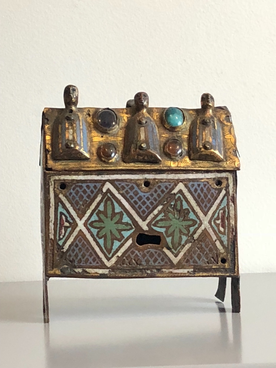 13th Century French Limoge Champlevé Enamelled Reliquary Casket