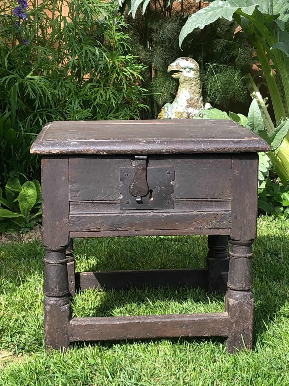 17th century oak box stool
